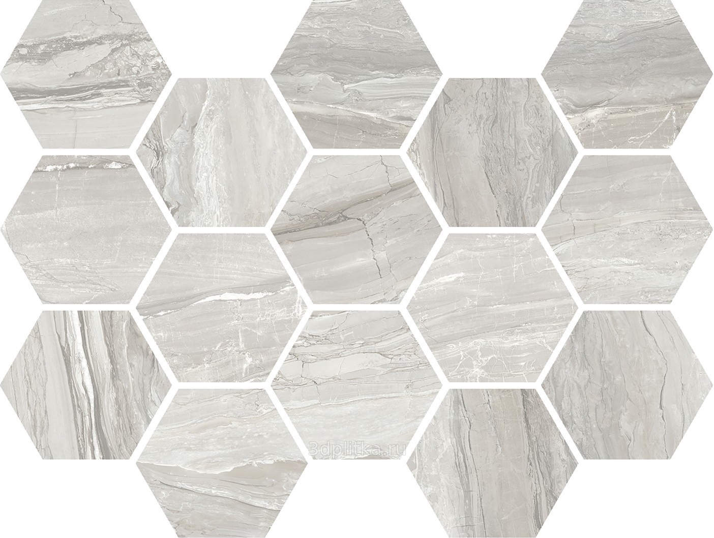 Eos 🏆 Pearl Hexagon 32,5x22,5 мозаика от Argenta купить керамическую ...