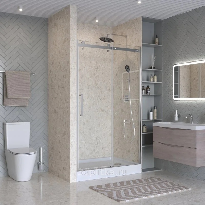 BelBagno MARINO-2-BF-1-130-C-CR Прозрачное стекло/Профиль Хром 130 ...