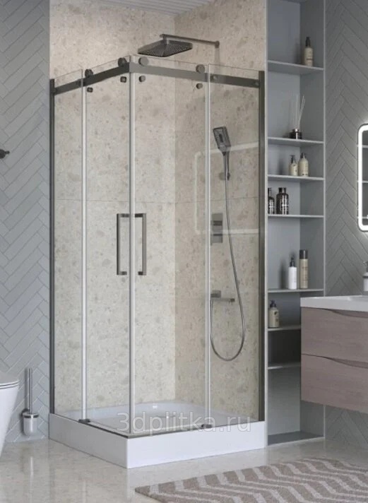 BelBagno MARINO-2-A-2-90-C-GM Прозрачное стекло/Профиль оружейная сталь ...