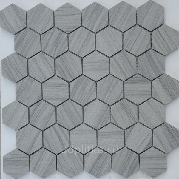 Pietrine Hexagonal 🏆 Marmara grey hex 23x40x8 Pol 29,2x29,8 мозаика от Leedo купить керамическую ...