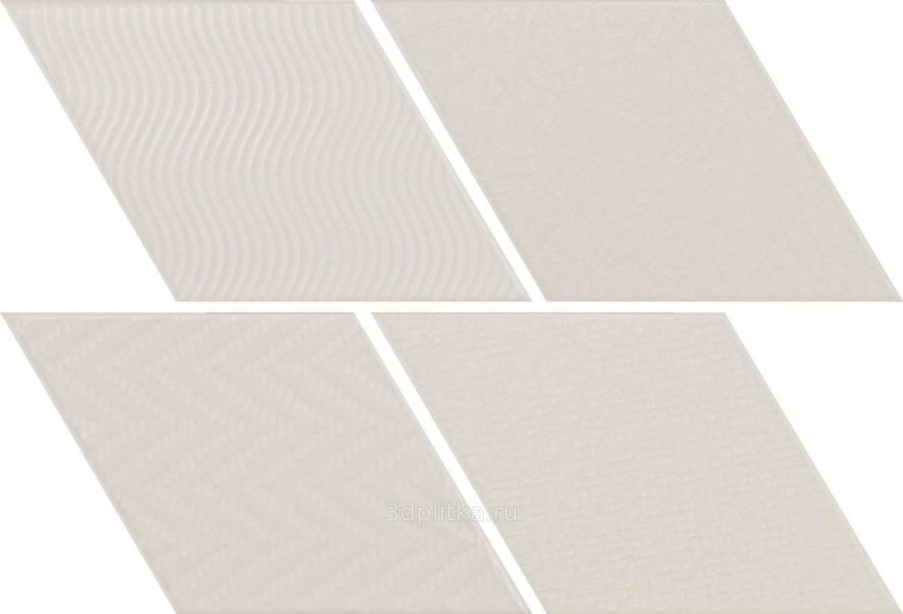 21294 Rhombus White 14x24 декор от Equipe купить керамическую плитку и ...