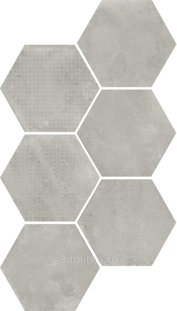 23607 Urban 🏆 Hexagon Melange Silver Antislip 29,2x25,4 декор от Equipe купить керамическую ...