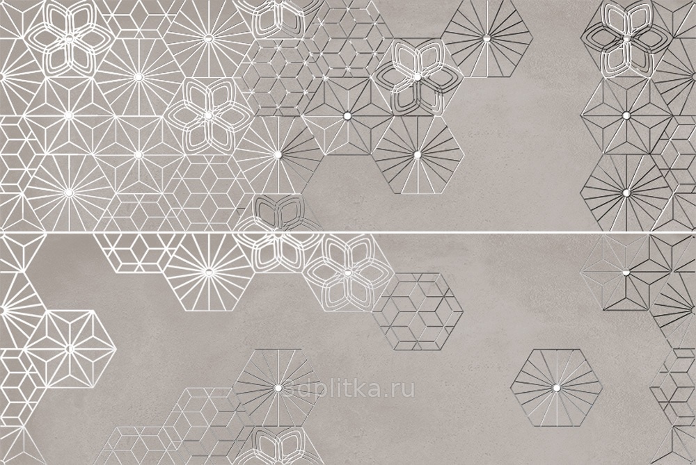 Cromat One 🏆 Debod Grey A+B 50x75 панно от Ibero купить керамическую ...