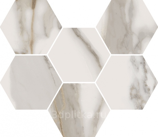 BMB8561M1 Marble Porcelain 🏆 Calacatta Lapp. гексагон 26,7x30,8 мозаика от Bode купить ...